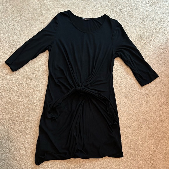 VISION | Dresses | Xl Vision Tie Frint Black Dress | Poshmark
